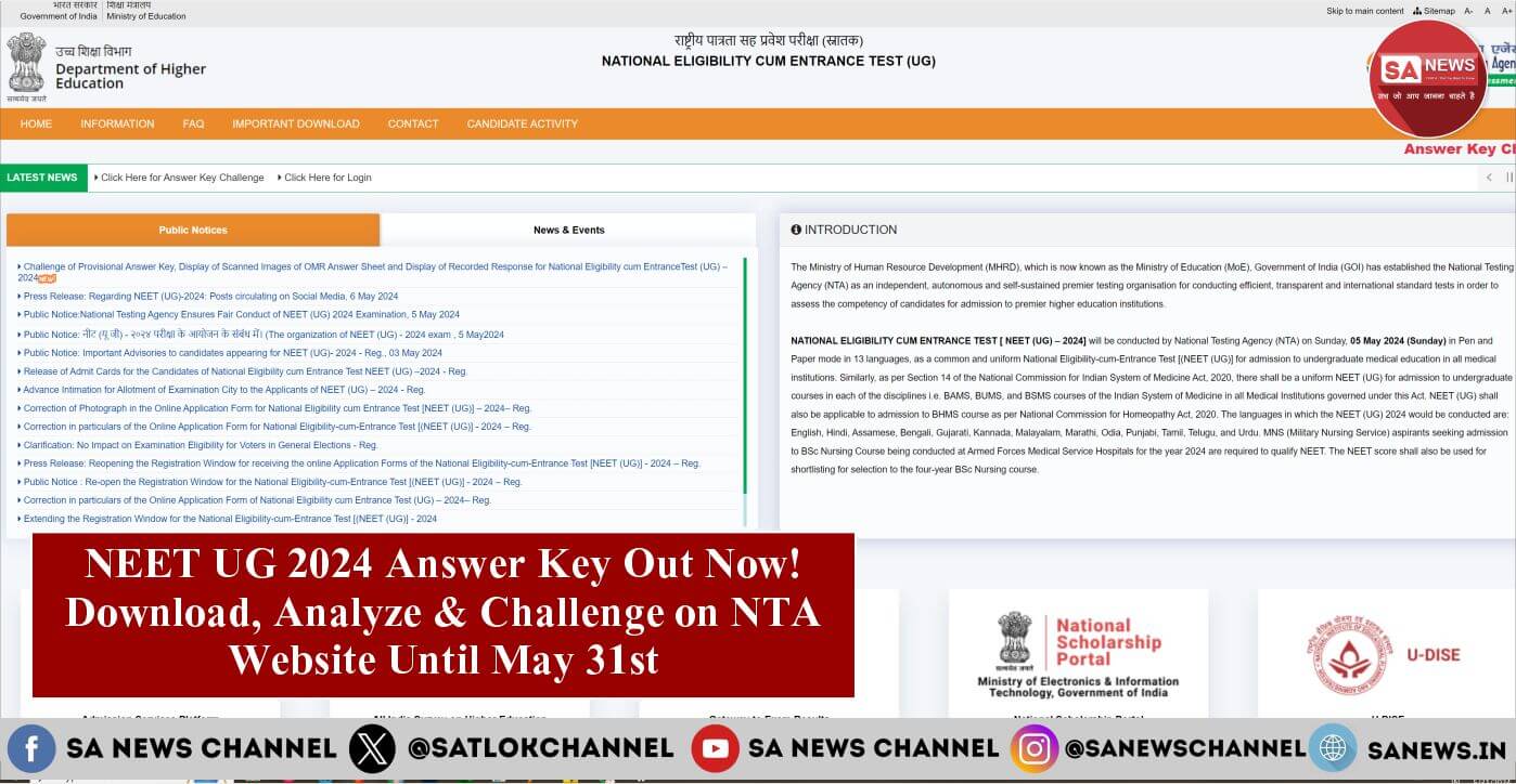 NEET UG 2024 Answer Key Out! Download, Estimate Scores & Challenge Answers